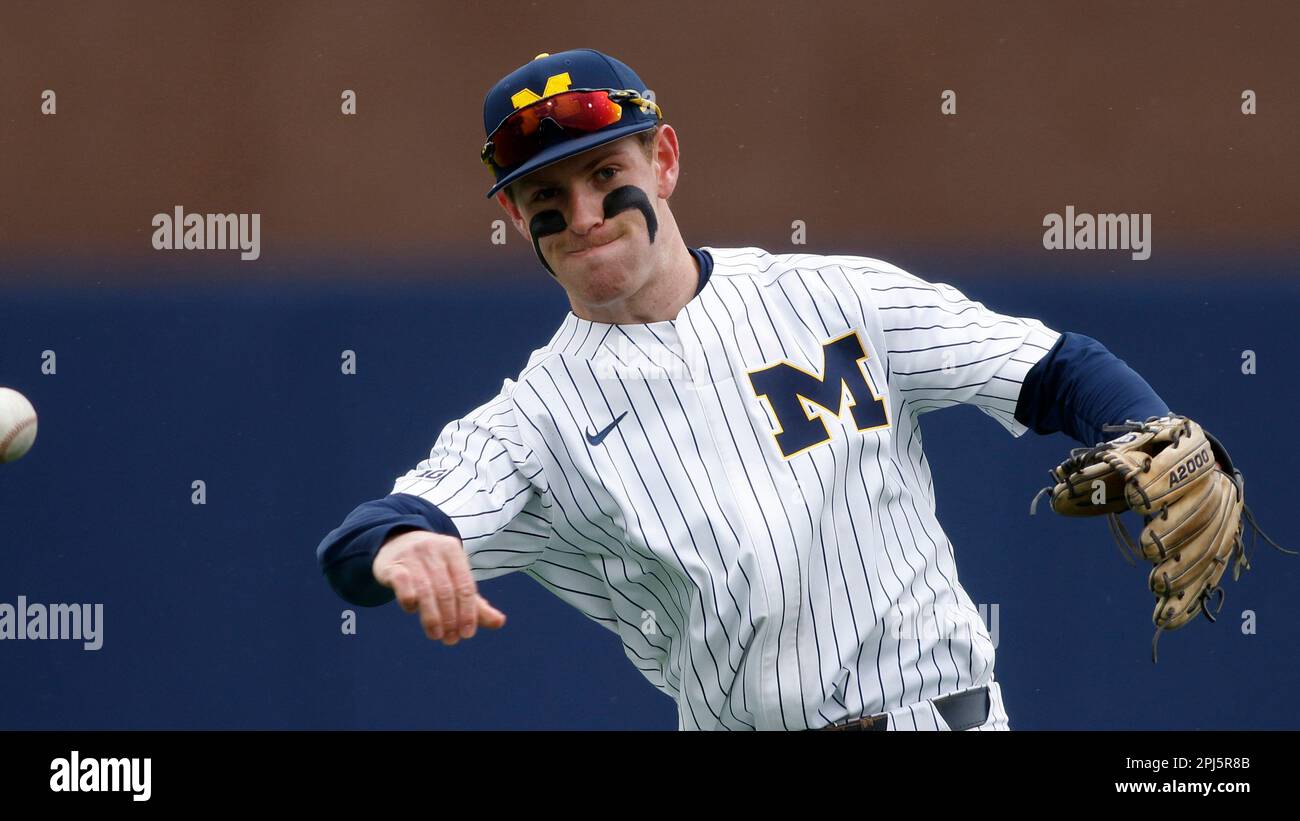 Michigan's Ted Burton plays during an NCAA baseball game on Saturday ...