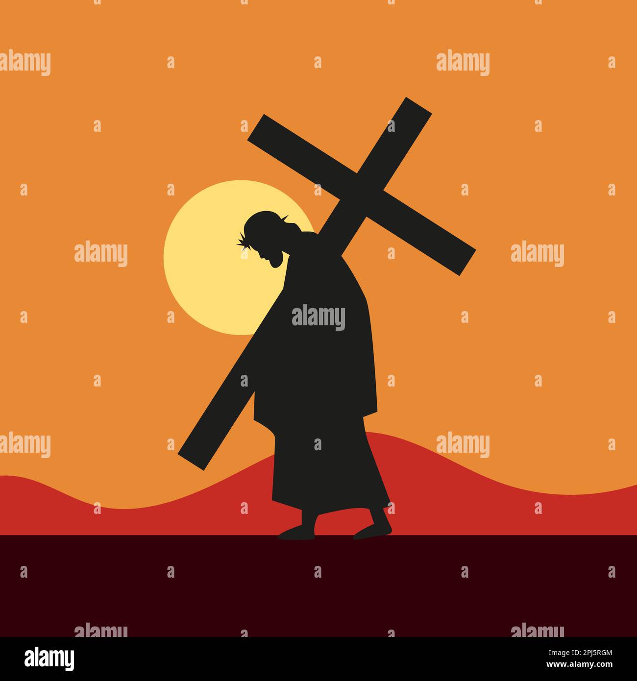 Jesus Carrying The Cross Silhouette