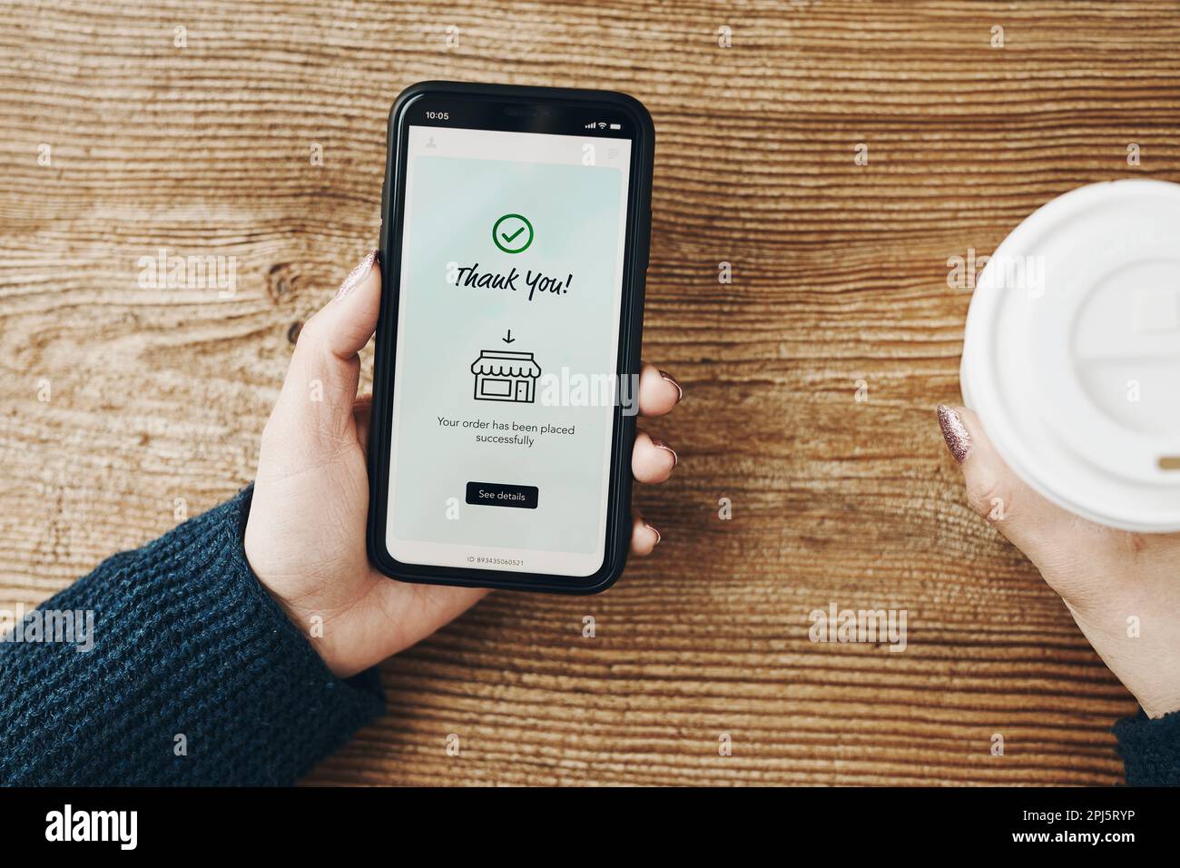 Shopping online. Ordering product online using smartphone. Female hands ...