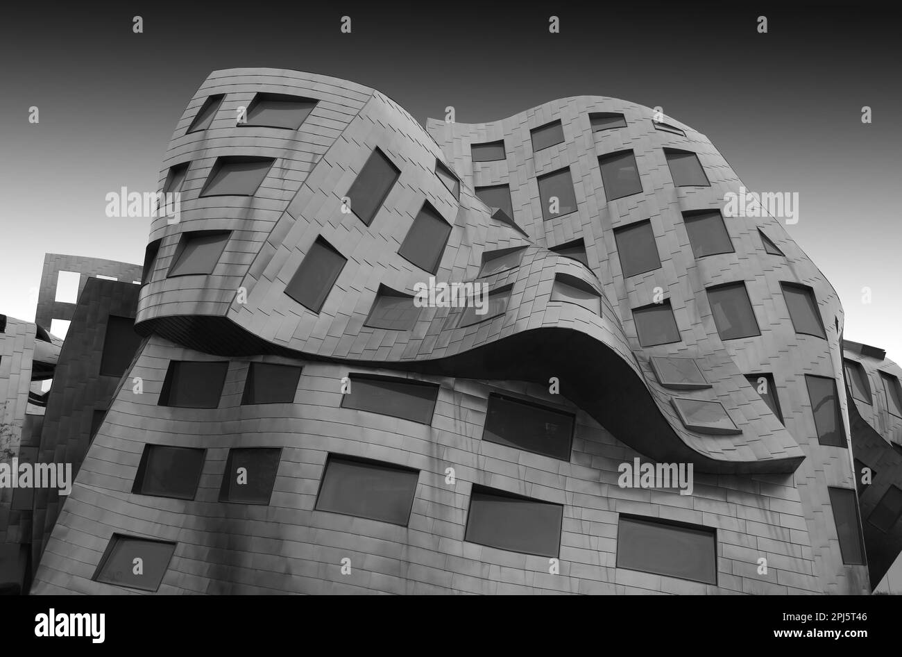A grayscale shot of the Lou Ruvo Center for Brain Health Stock Photo ...