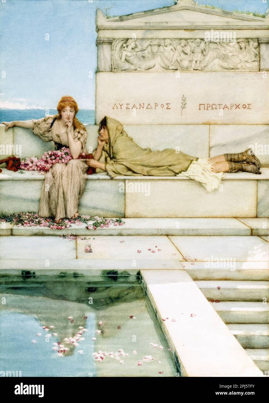 Sir Lawrence Alma Tadema, Xanthe and Phaon, watercolour painting, 1883 ...