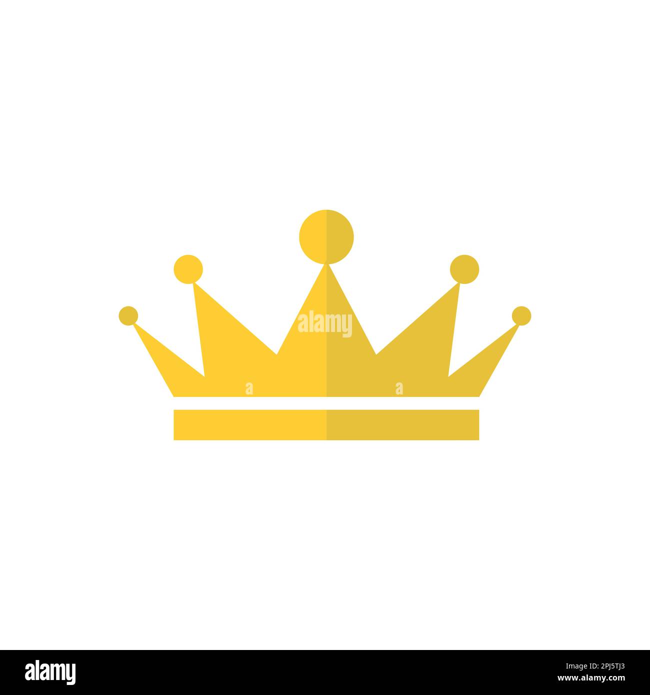 Flat crown icon. Crown design, golden royal crown isolated on white ...