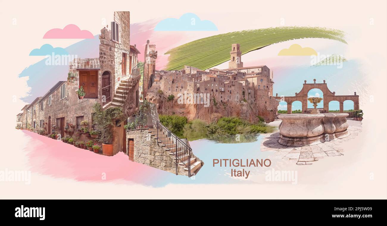 Beautiful landscape of italian city. Vintage city view, landmarks ...