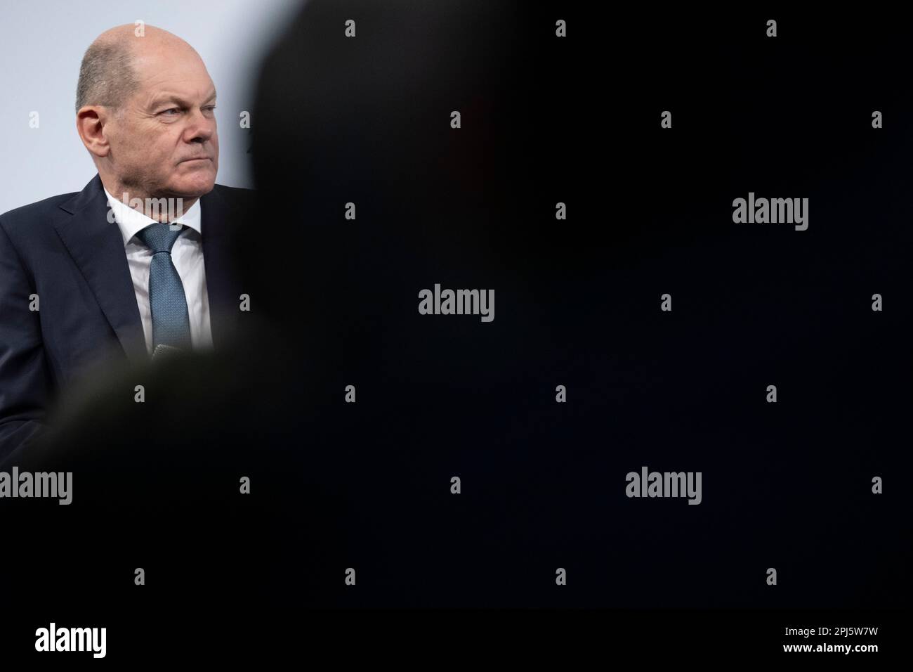 31 March 2023, Hesse, Frankfurt/Main: German Chancellor Olaf Scholz ...