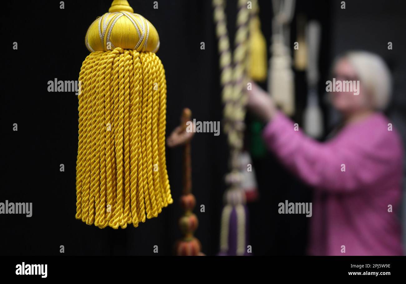 Leipzig, Germany. 31st Mar, 2023. Simone Howe, a trimmings maker from ...