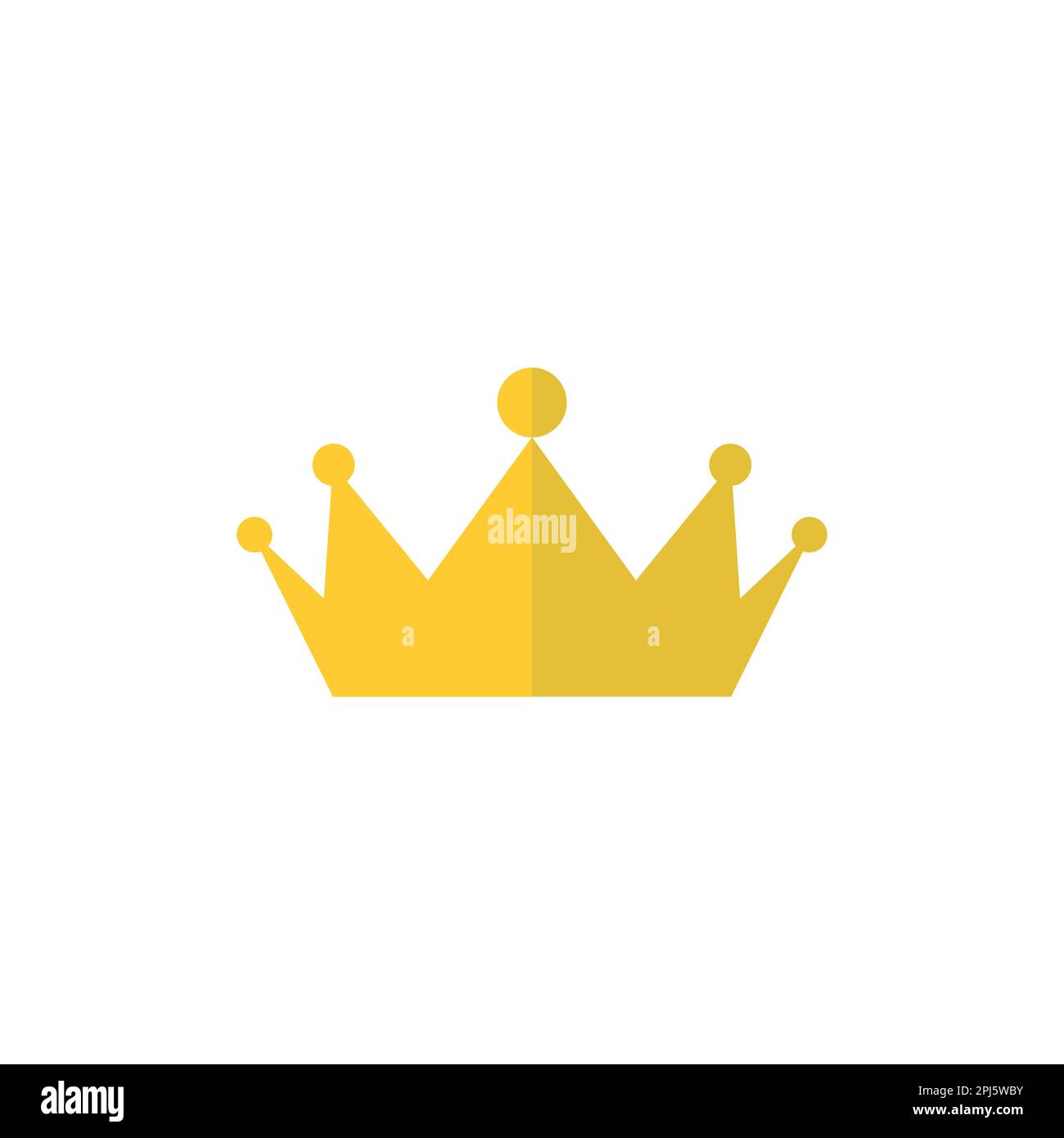 Flat crown icon. Crown design, golden royal crown isolated on white ...