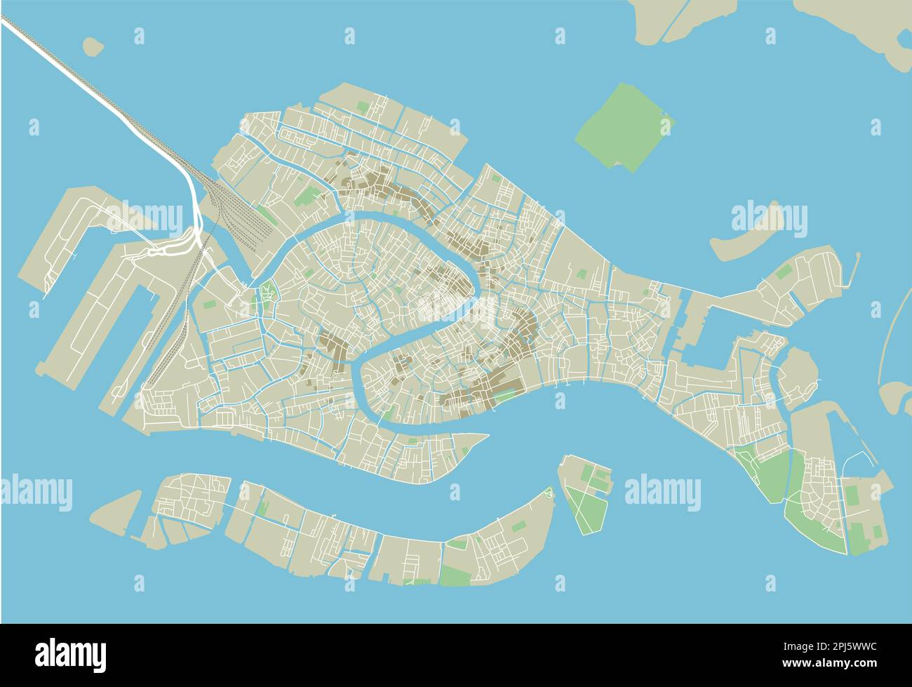 Vector city map of Venice with well organized separated layers Stock ...