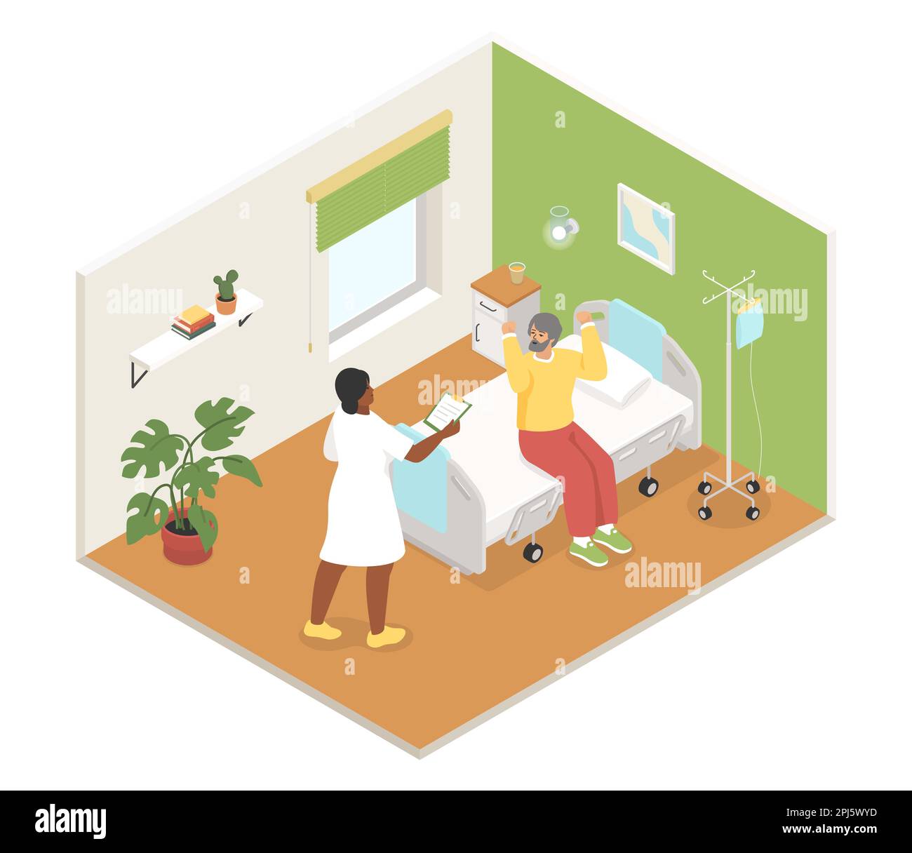 Visiting a doctor - modern vector colorful isometric illustration Stock ...