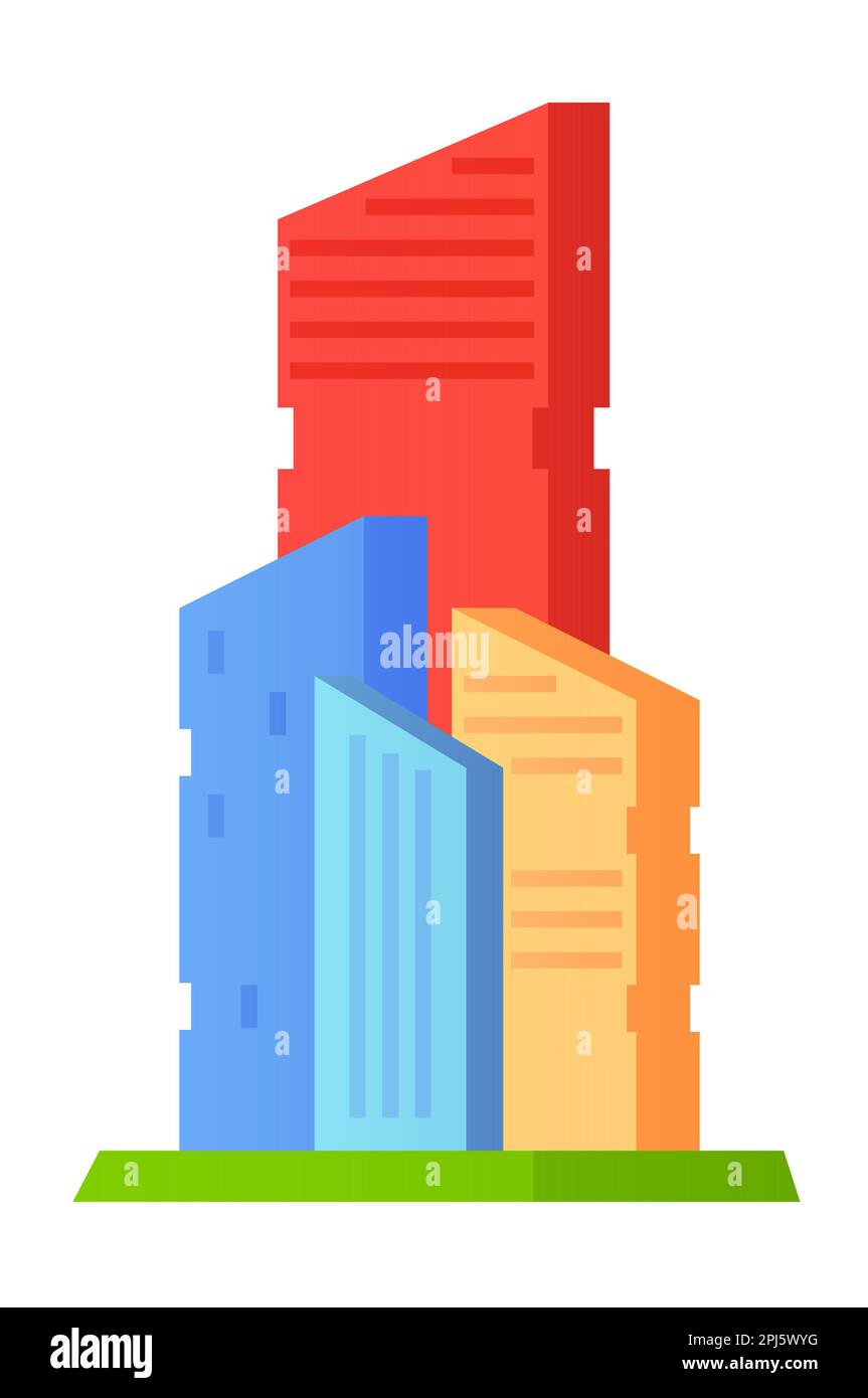 High-rise buildings - modern flat design style single isolated image ...