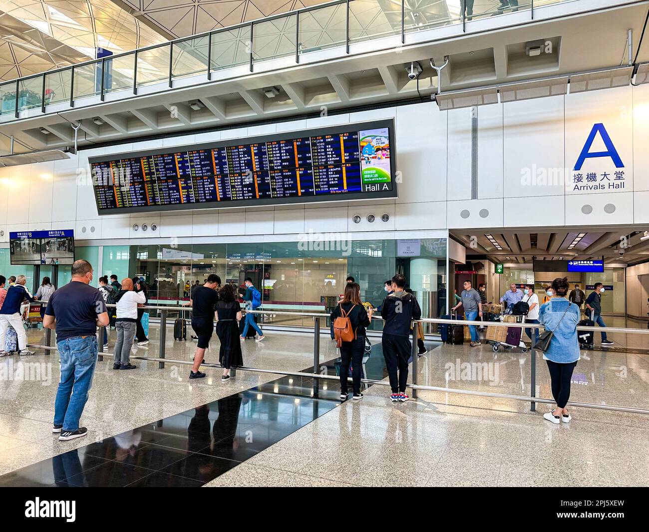 10 3 2023 people waiting for greeting friends and relatives at arrival ...