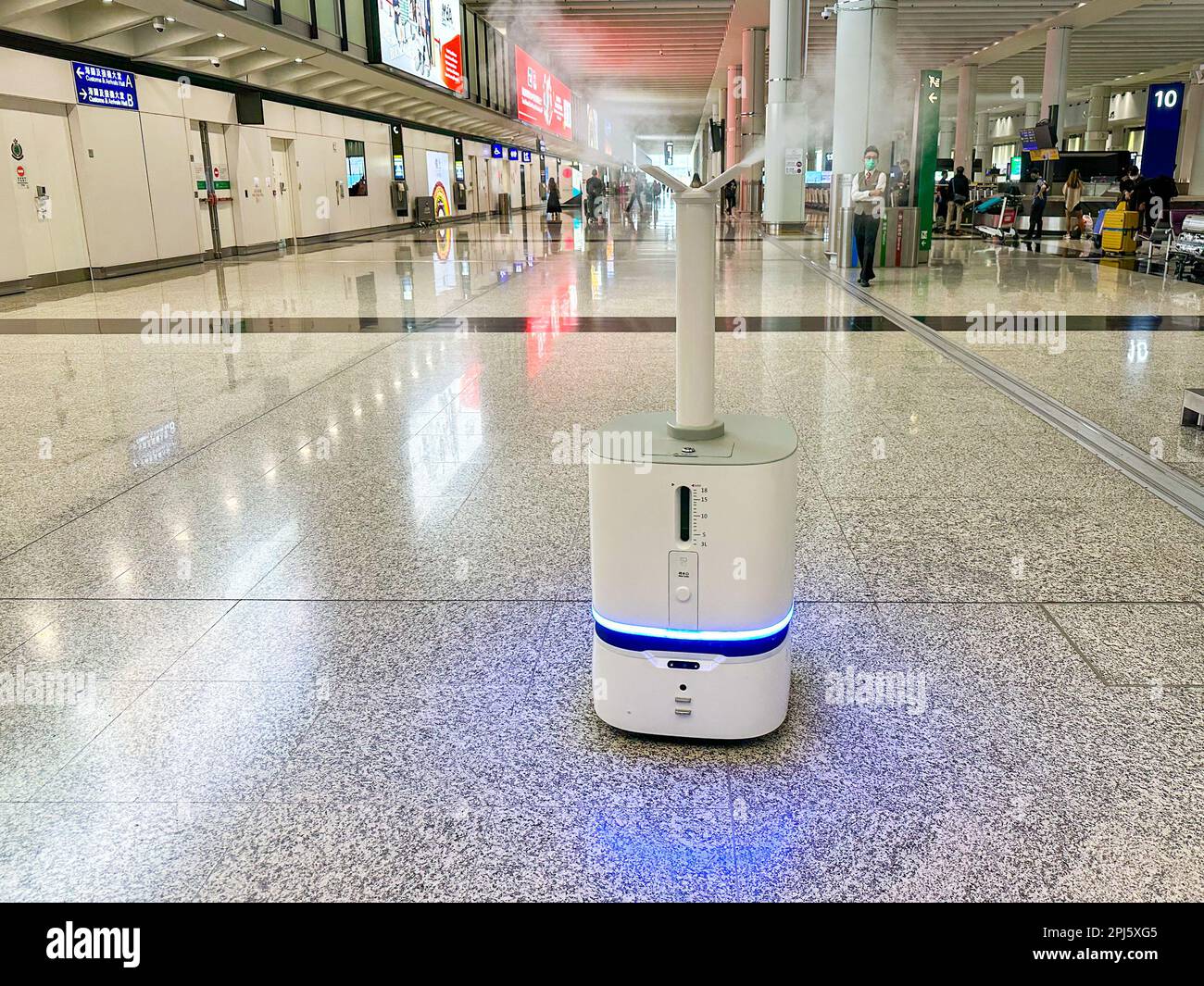 10 3 2023 disinfection robot in progress in Hong Kong International ...