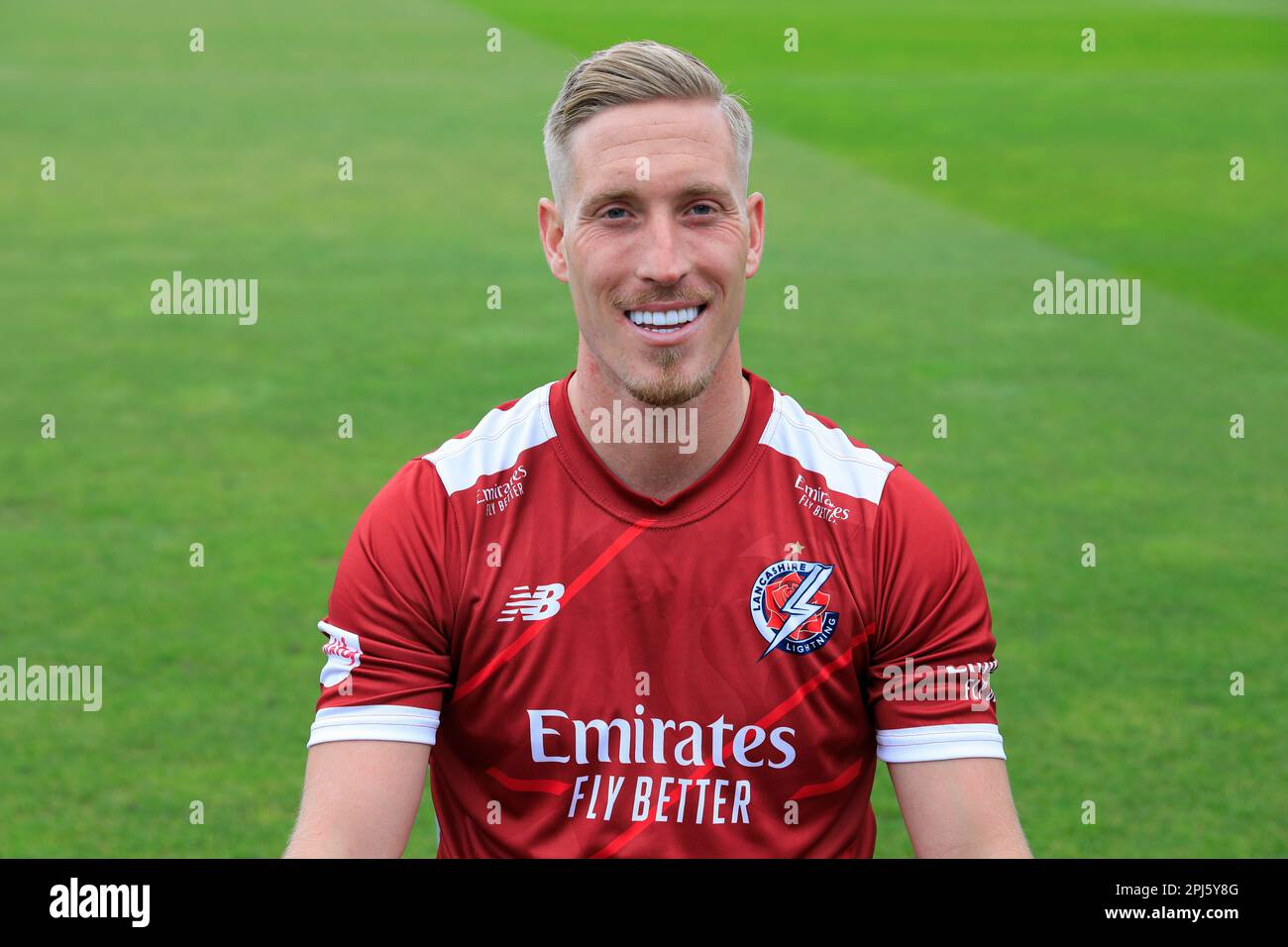 Luke Wood of Lancashire Lightning at Lancashire Cricket Media Day at ...