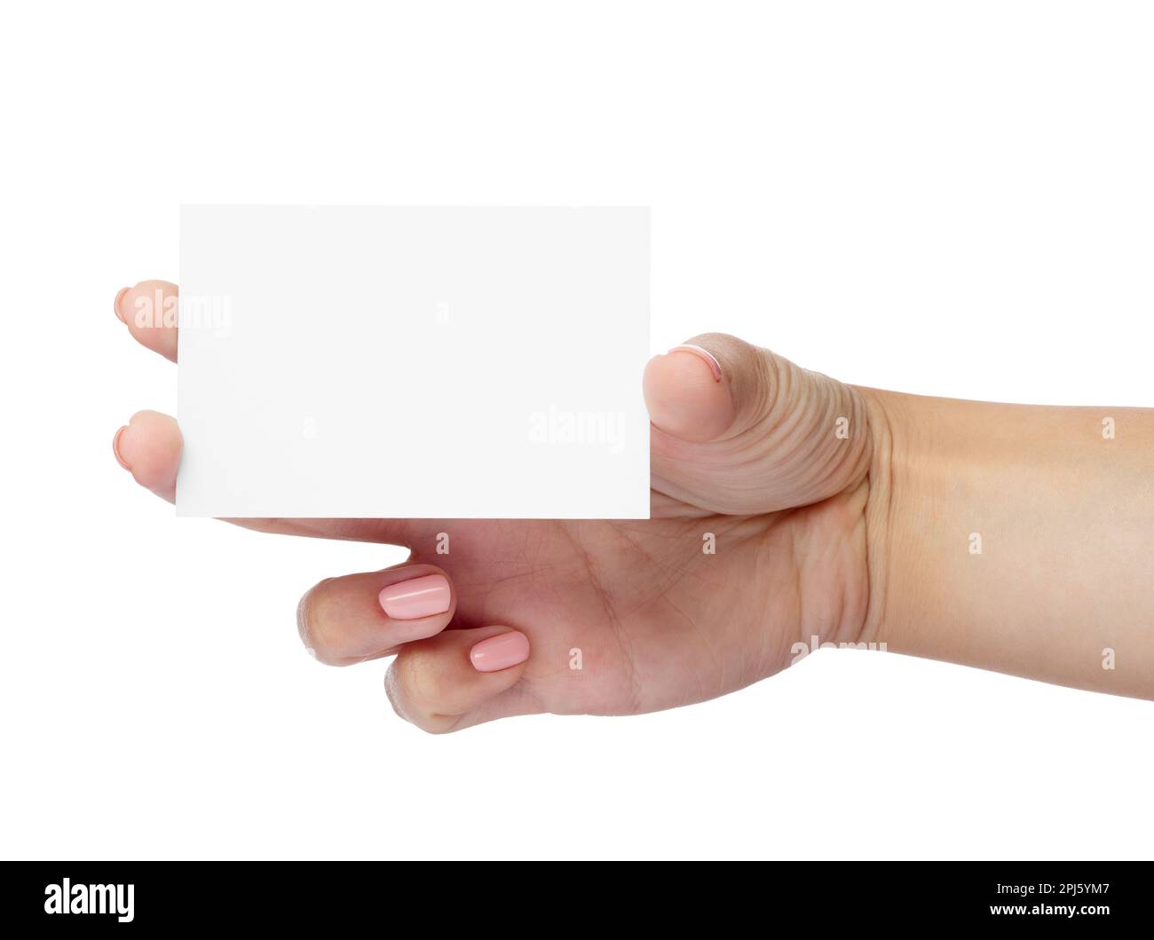 note paper card blank sign hand holding Stock Photo - Alamy