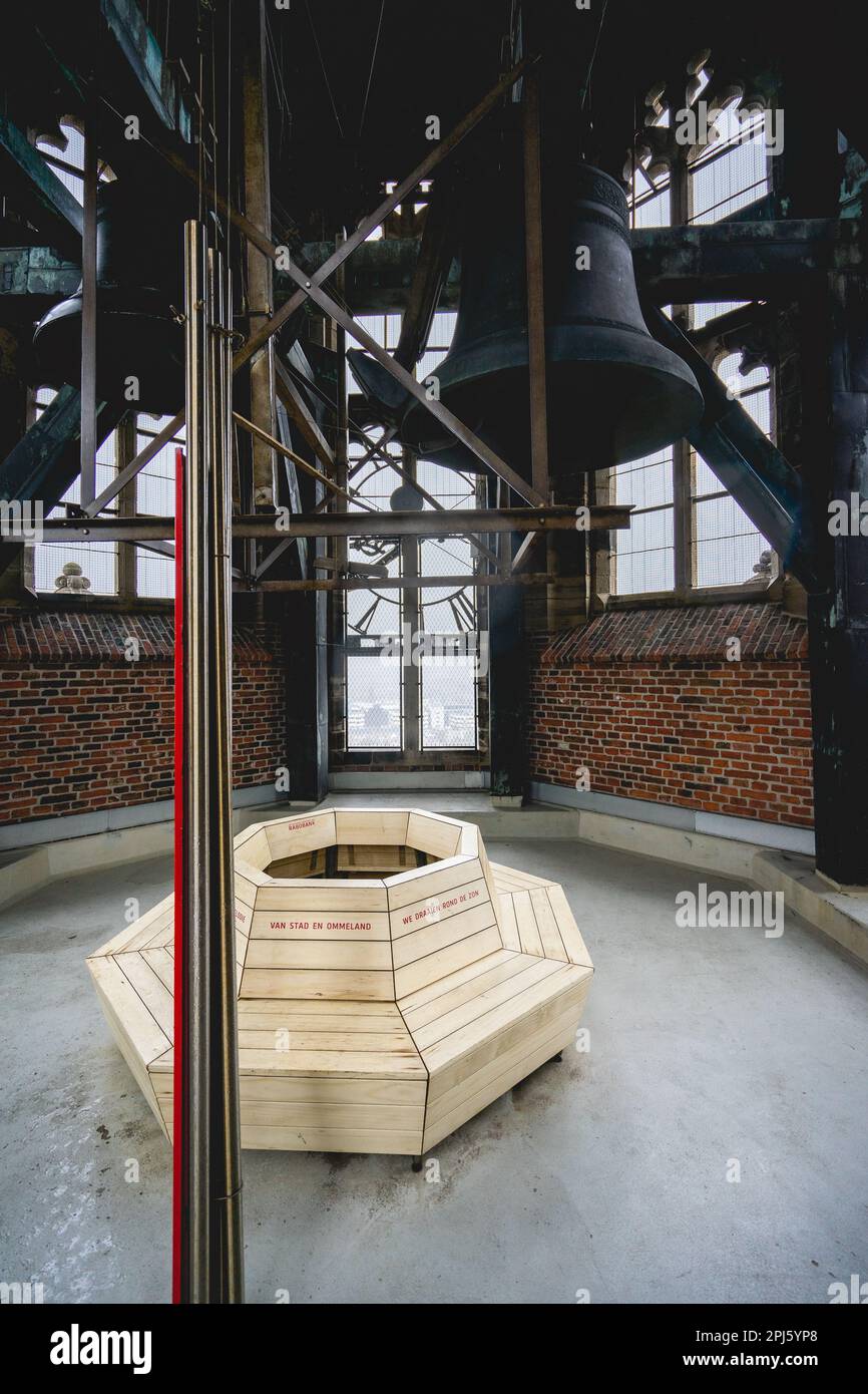 Inside of the Martini Tower in Groningen. Marco 20 2023. The ...