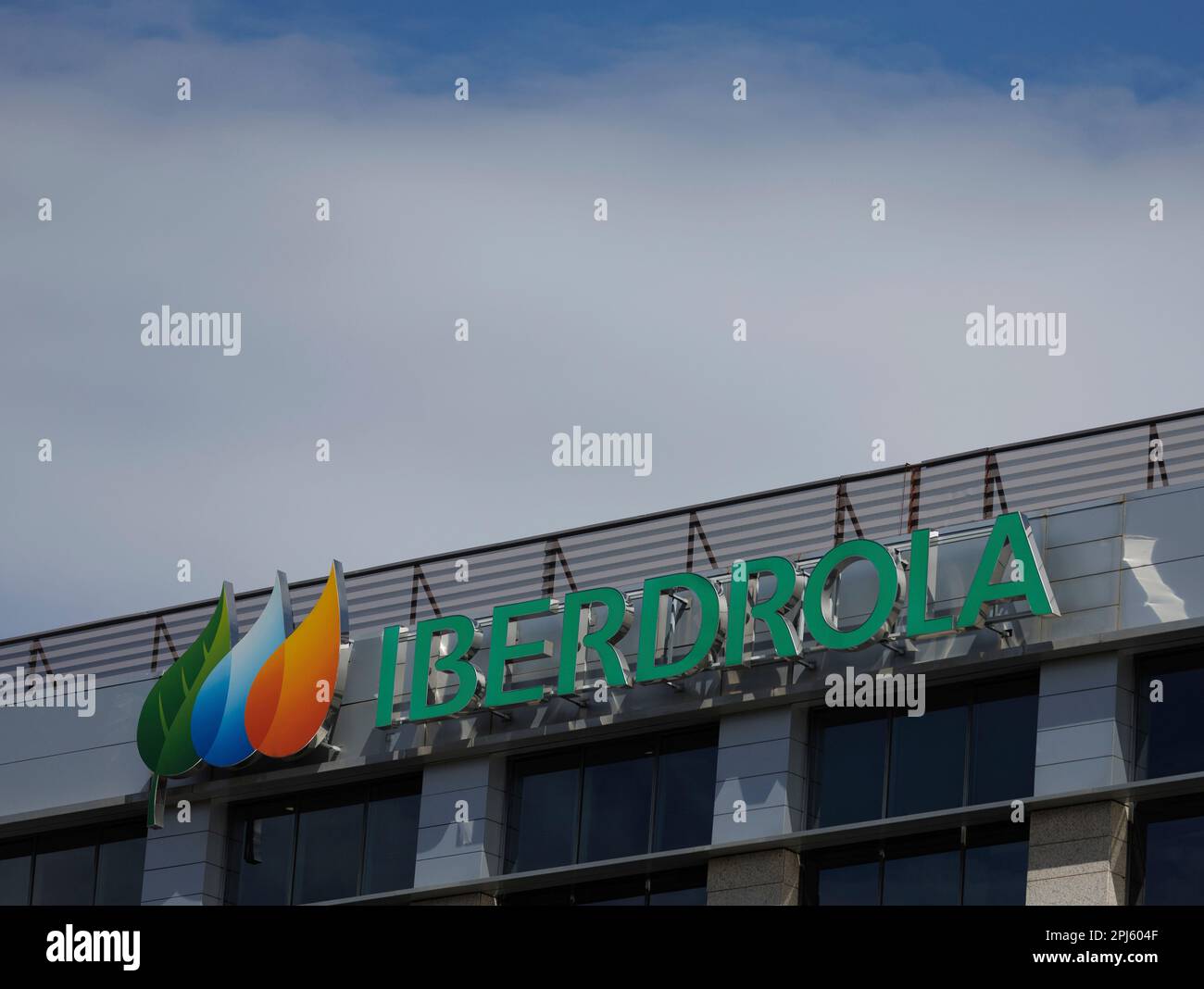 Facade of Iberdrola's headquarters, on March 31, 2023, in Madrid (Spain ...