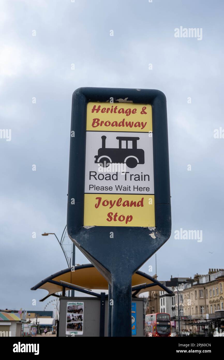 Train stop sign for Joyland Road train Marine Parade Great Yarmouth ...