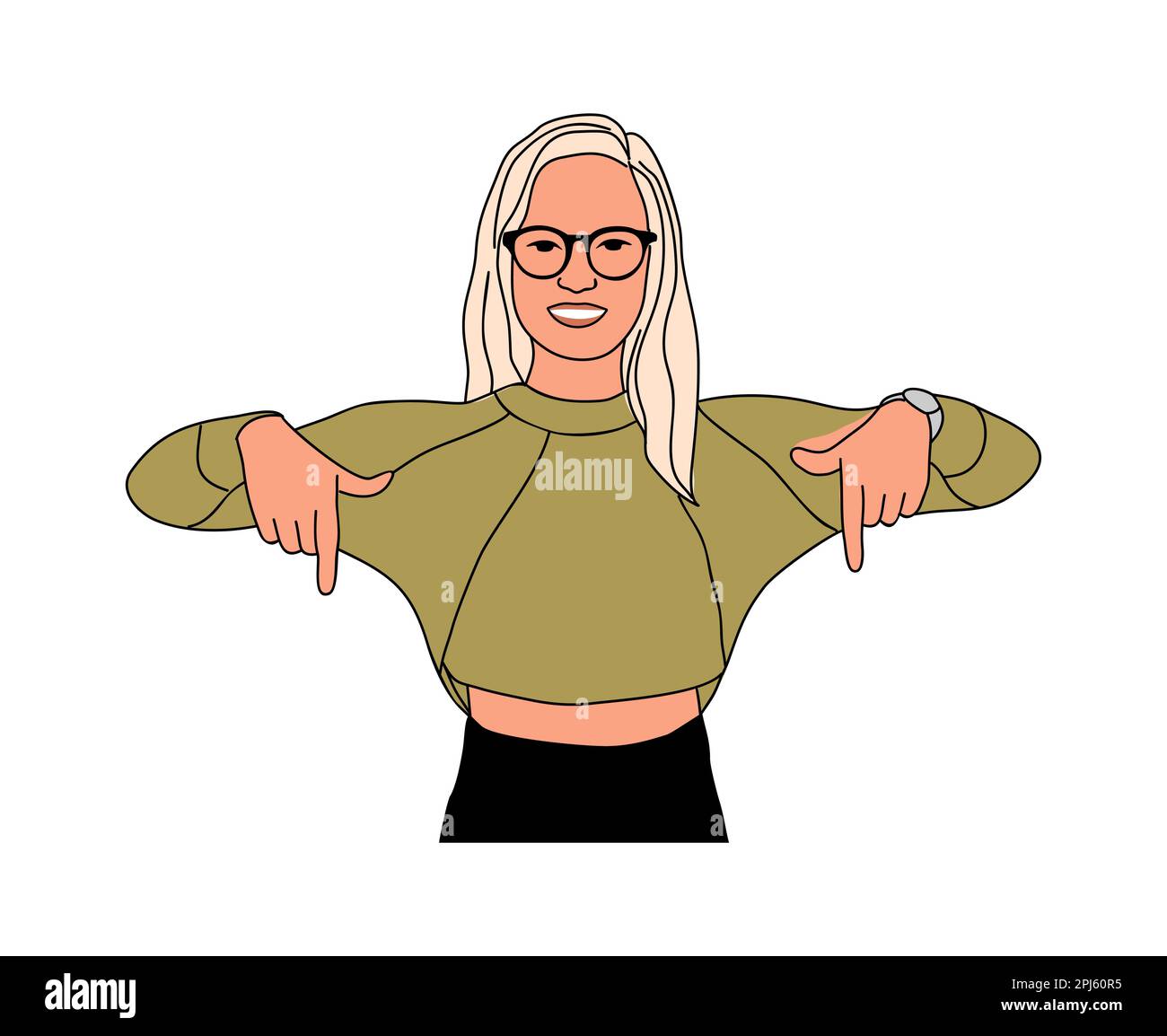 Cartoon girl pointing arm Stock Vector Images - Alamy