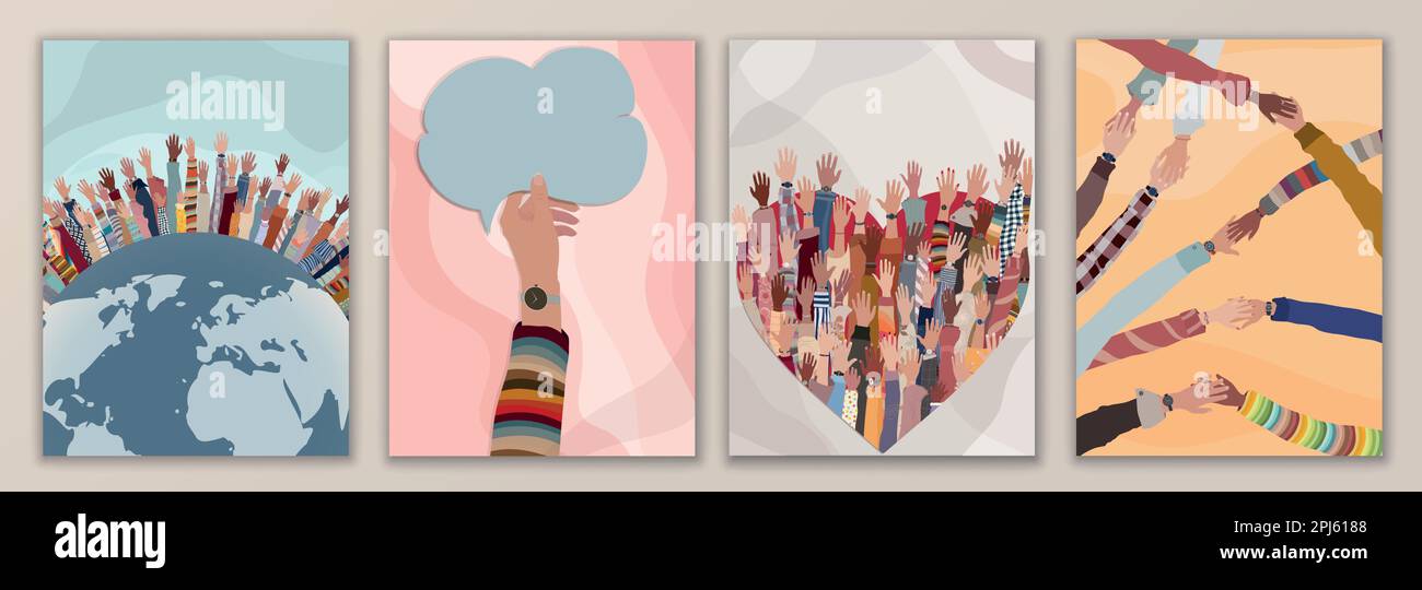 Volunteer people group concept flyer brochure poster editable template ...