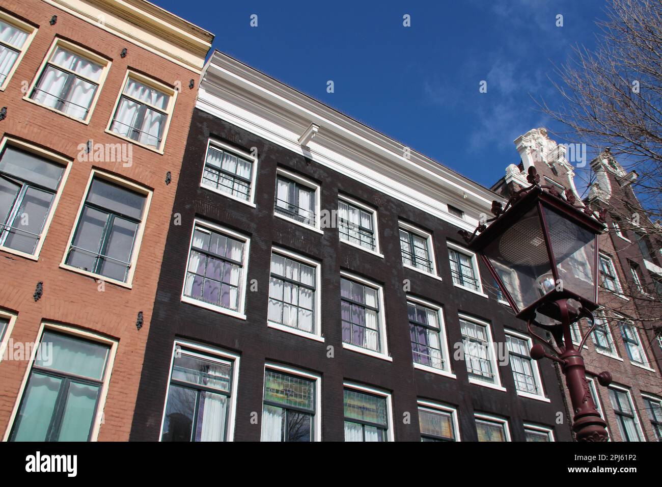 old brick houses or flat buildings in amsterdam (the netherlands Stock ...