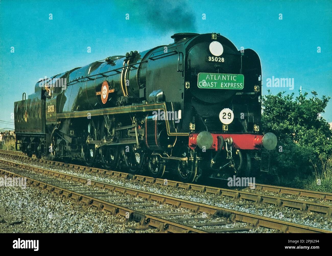 Southern Railways Bulleid, Pacific Class 4-6-2 No 35028 Clan Line steam ...