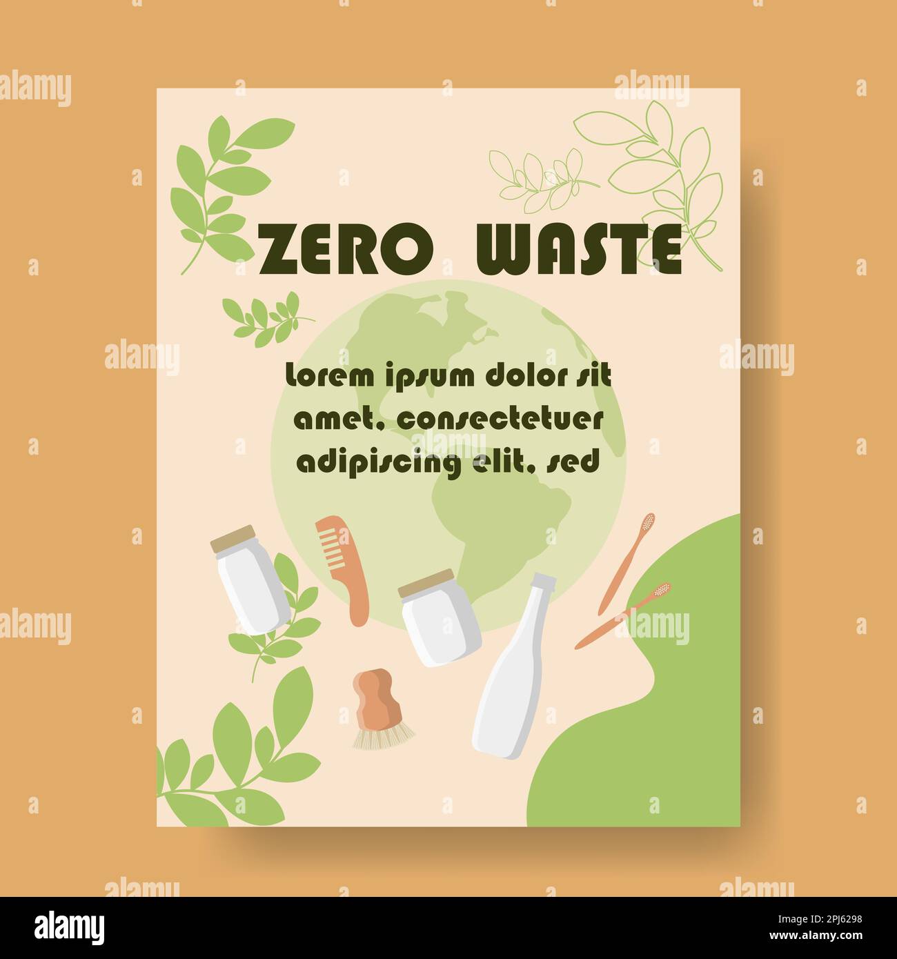 Zero waste infographic vector poster card. Environment care ...