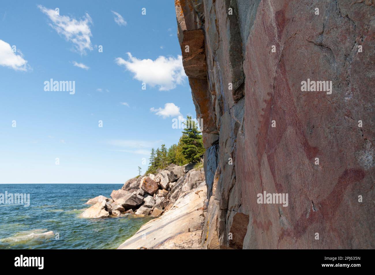 Agawa Rock Pictographs Stock Photo - Alamy