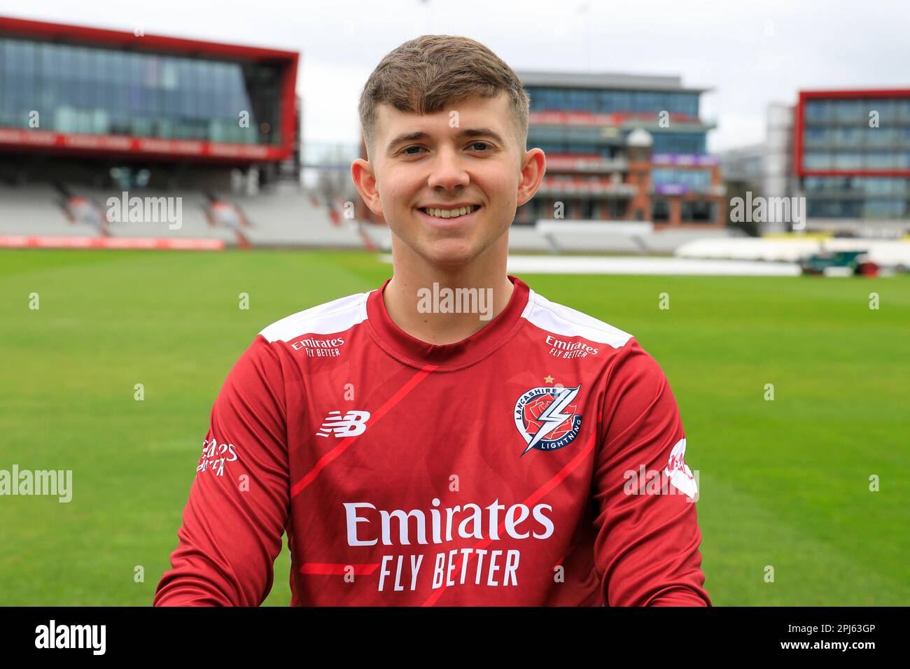 Matthew Hurst of Lancashire Lightning at Lancashire Cricket Media Day at Old Trafford ...