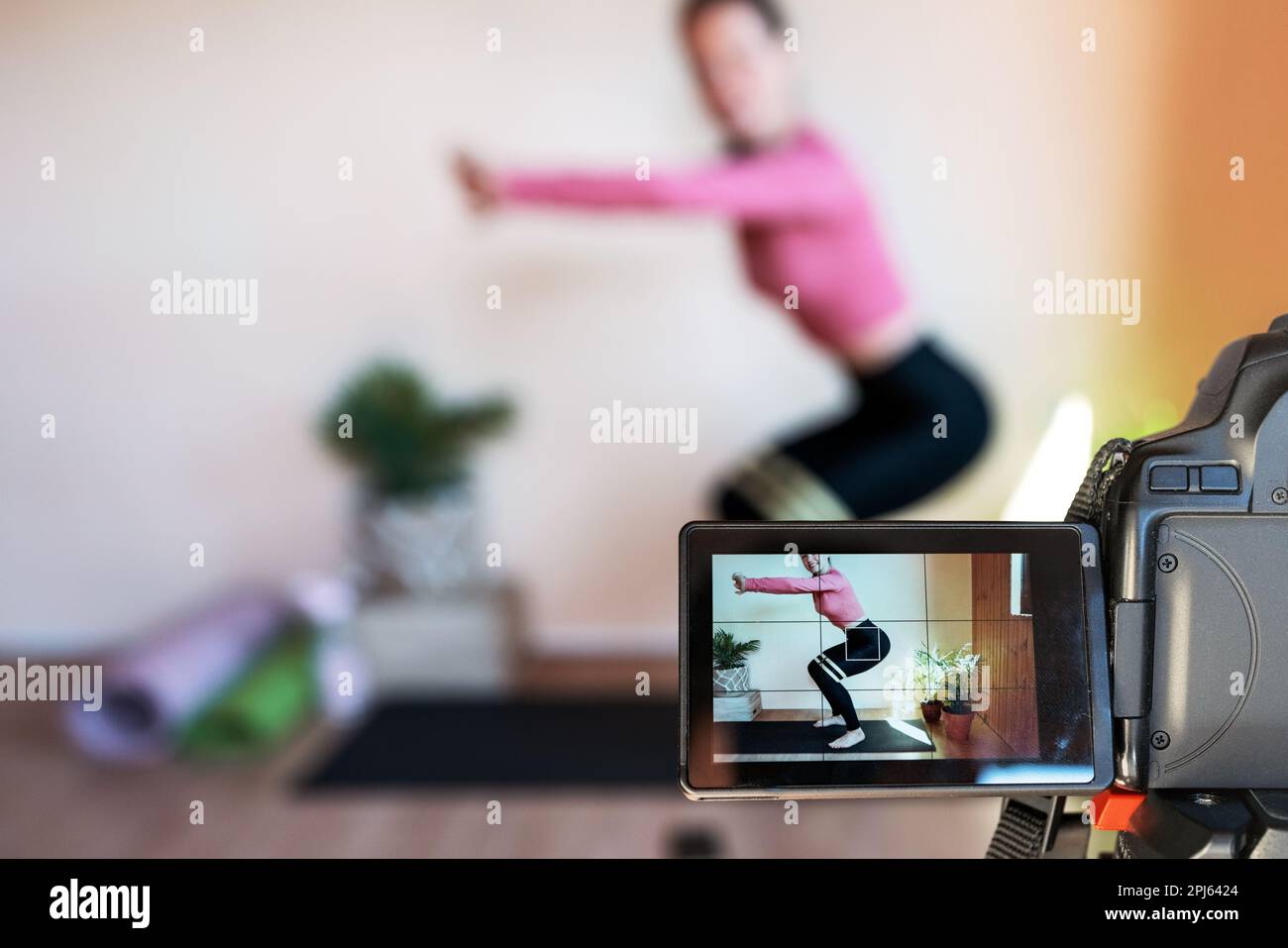 Online fitness tutorial hi-res stock photography and images - Alamy