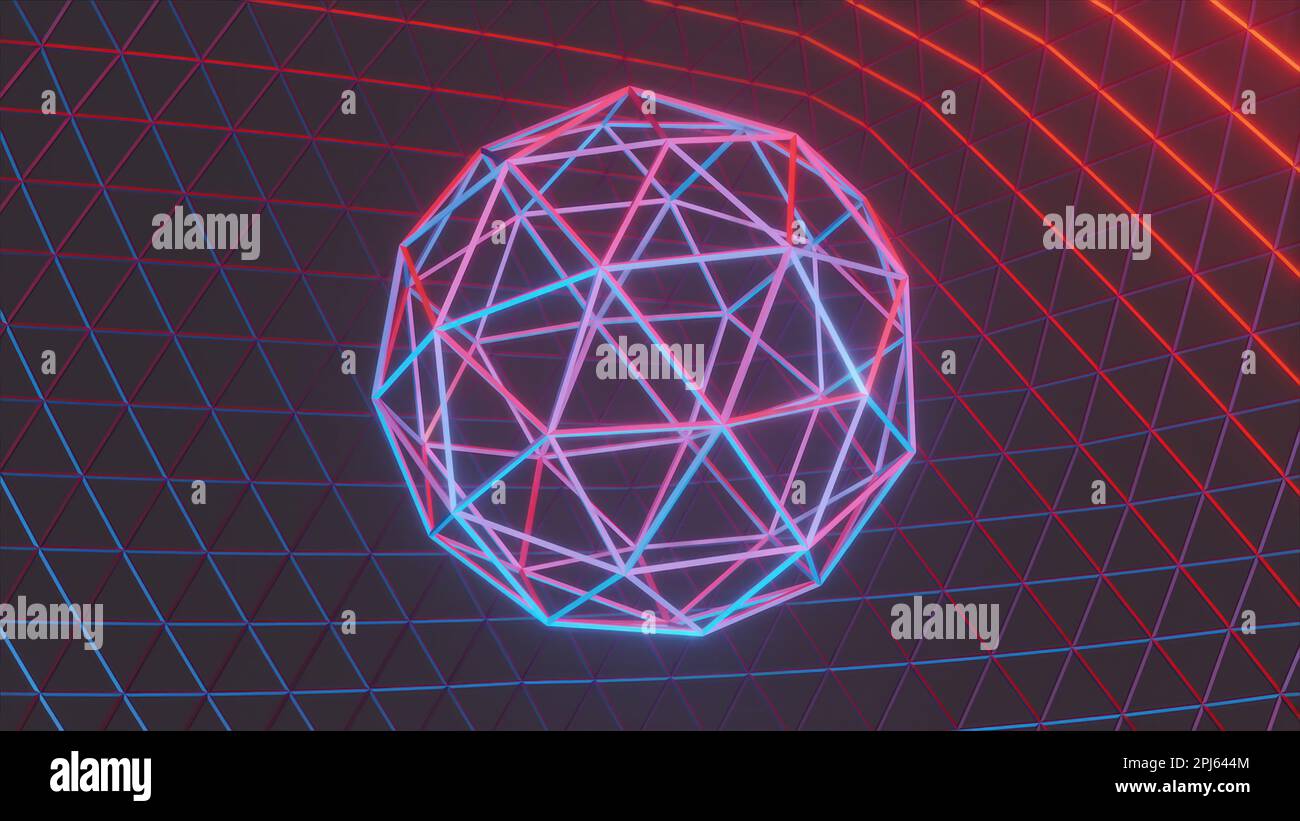 Sci fi wireframe sphere. Computer generated 3d render Stock Photo - Alamy