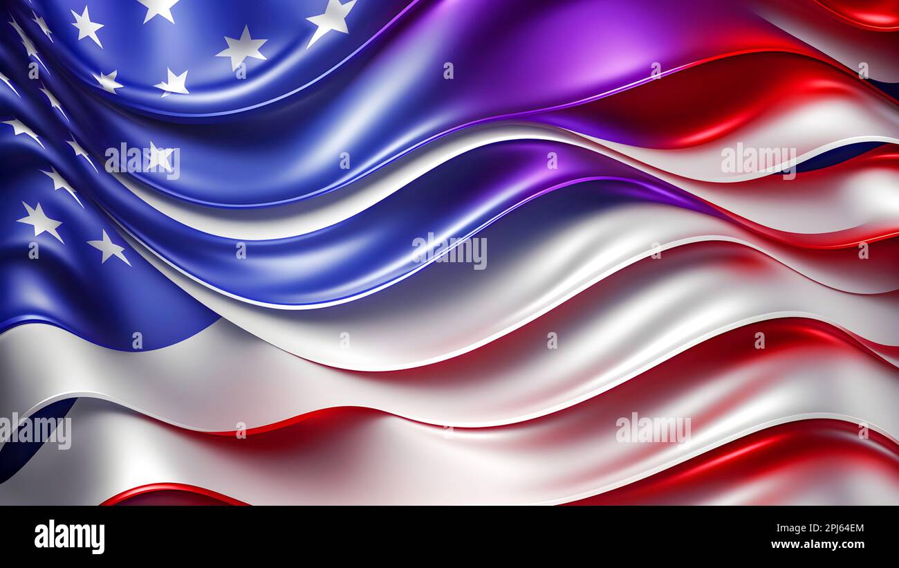 Abstract american background with liquid bright usa flag colours ...