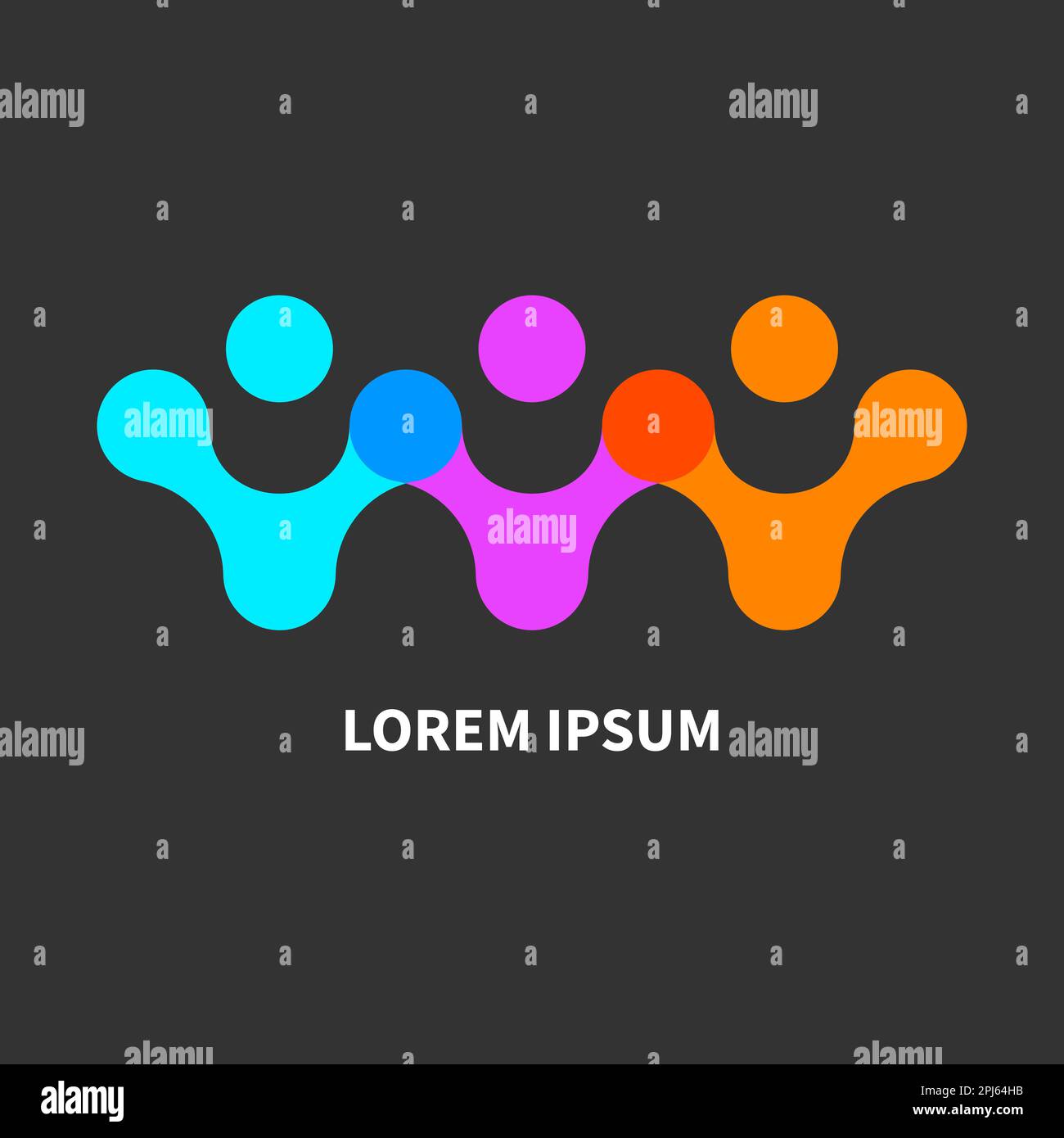 Connected people overlay logo. Family teamwork icon, networking ...