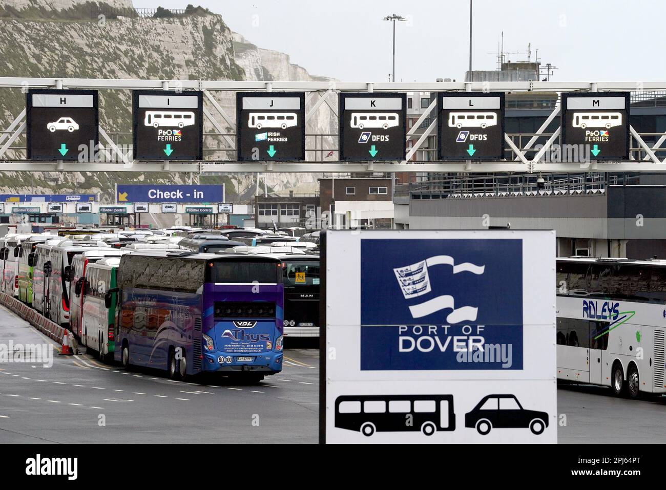 Traffic at the Port of Dover in Kent as the Easter getaway begins ...