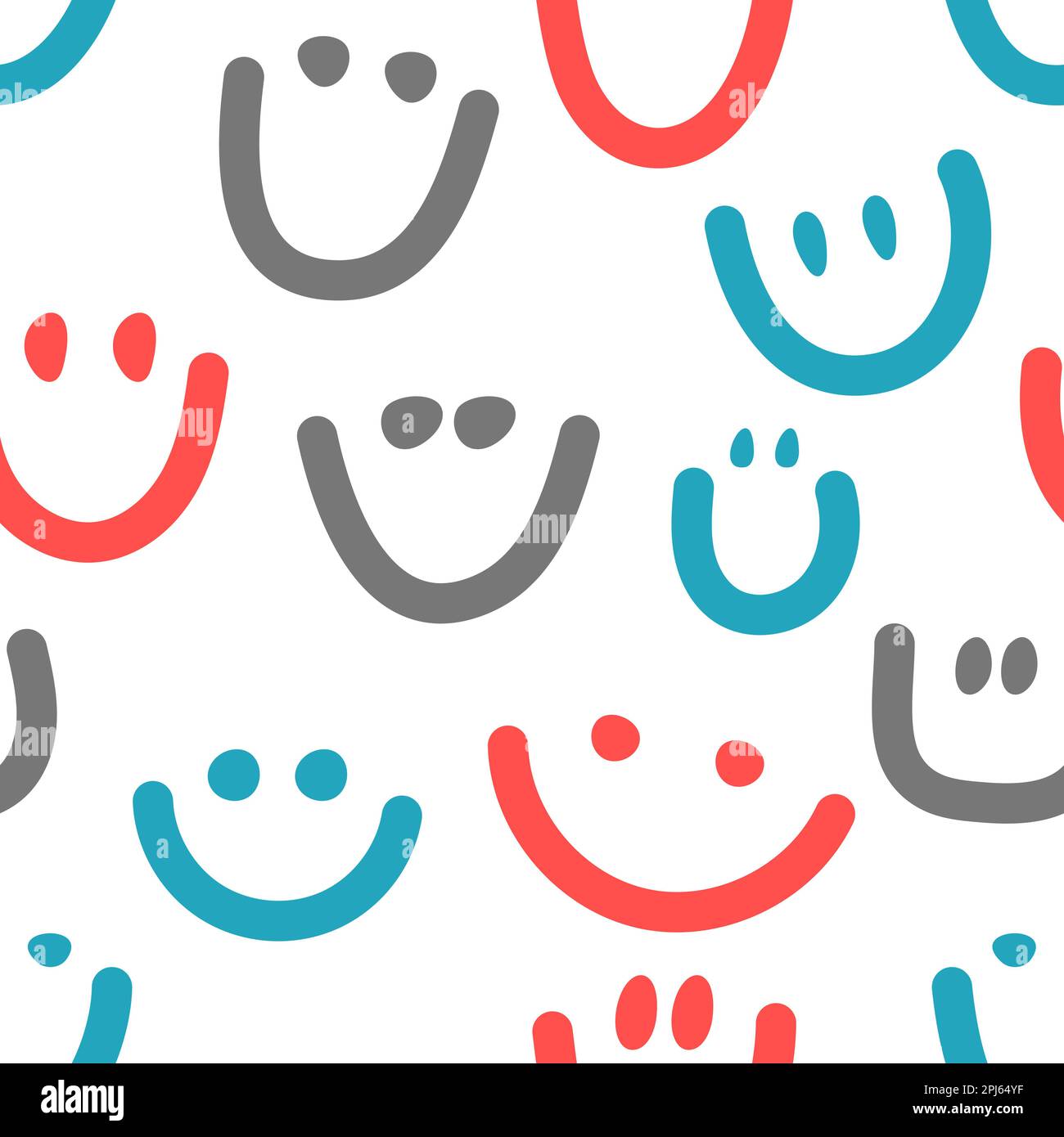 Smiles, April Fools Day seamless pattern. Background with sketch smiles ...