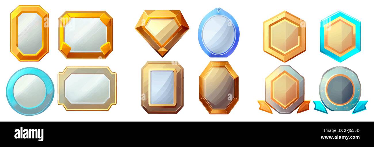 set vector illustration of winner golden trophy victory game champion ...