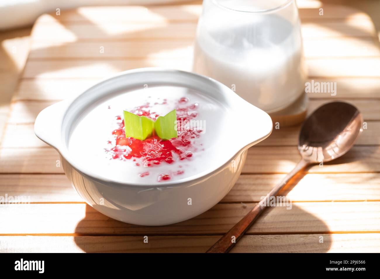 Pearl Porridge or pearl sago. Popular Indonesian desserts are commonly ...