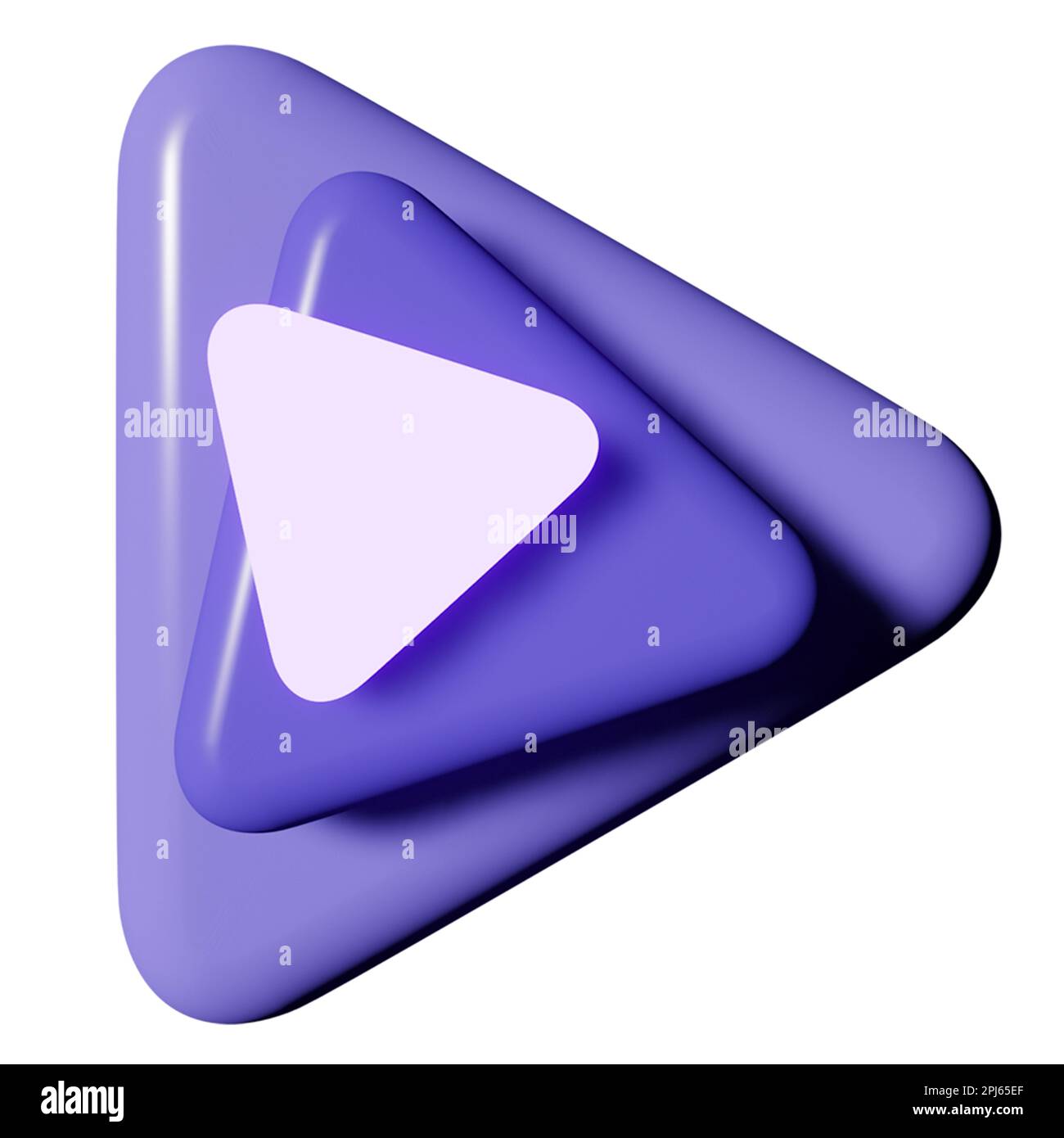 An isolated, three-dimensional, deep purple triangle shape against a ...