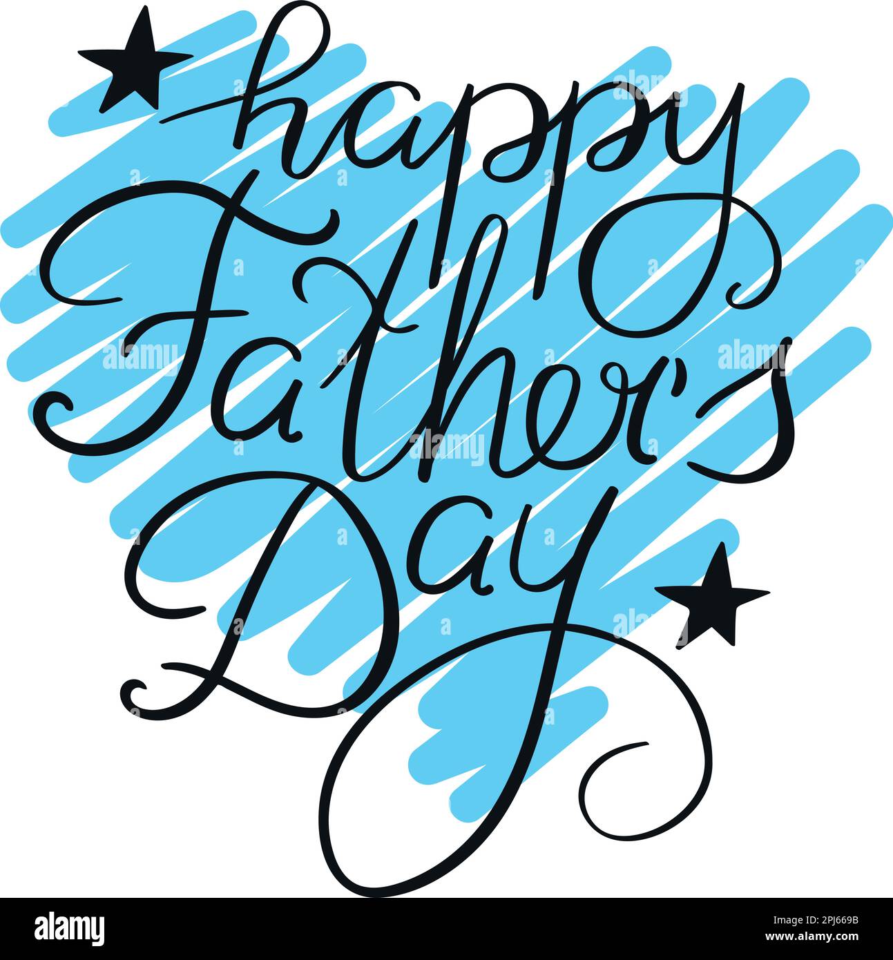 Happy Father’s Day. Lettering on a blue heart shape background ...