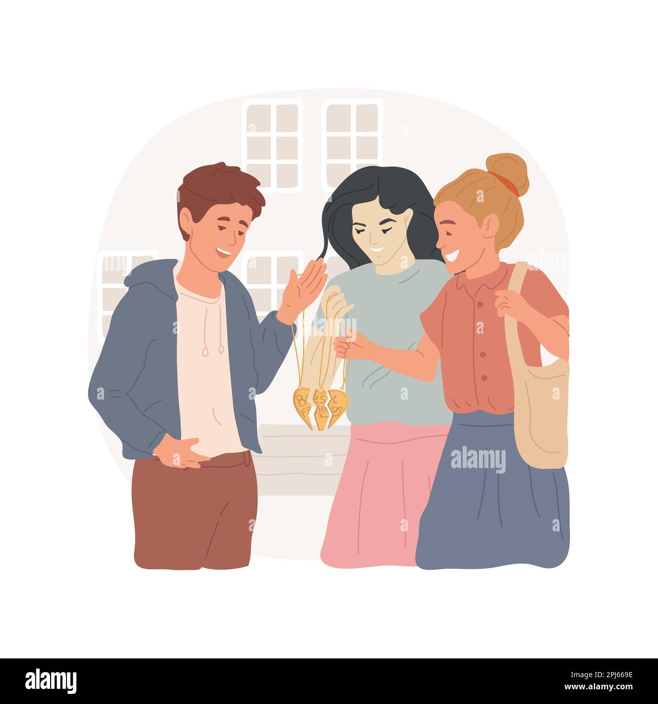 The chain of friendship cartoon hi-res stock photography and images - Alamy