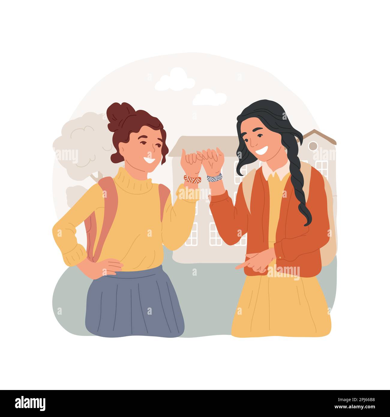 DIY friendship bracelets isolated cartoon vector illustration. Girls ... DIY friendship bracelets isolated cartoon vector illustration. Girls ...