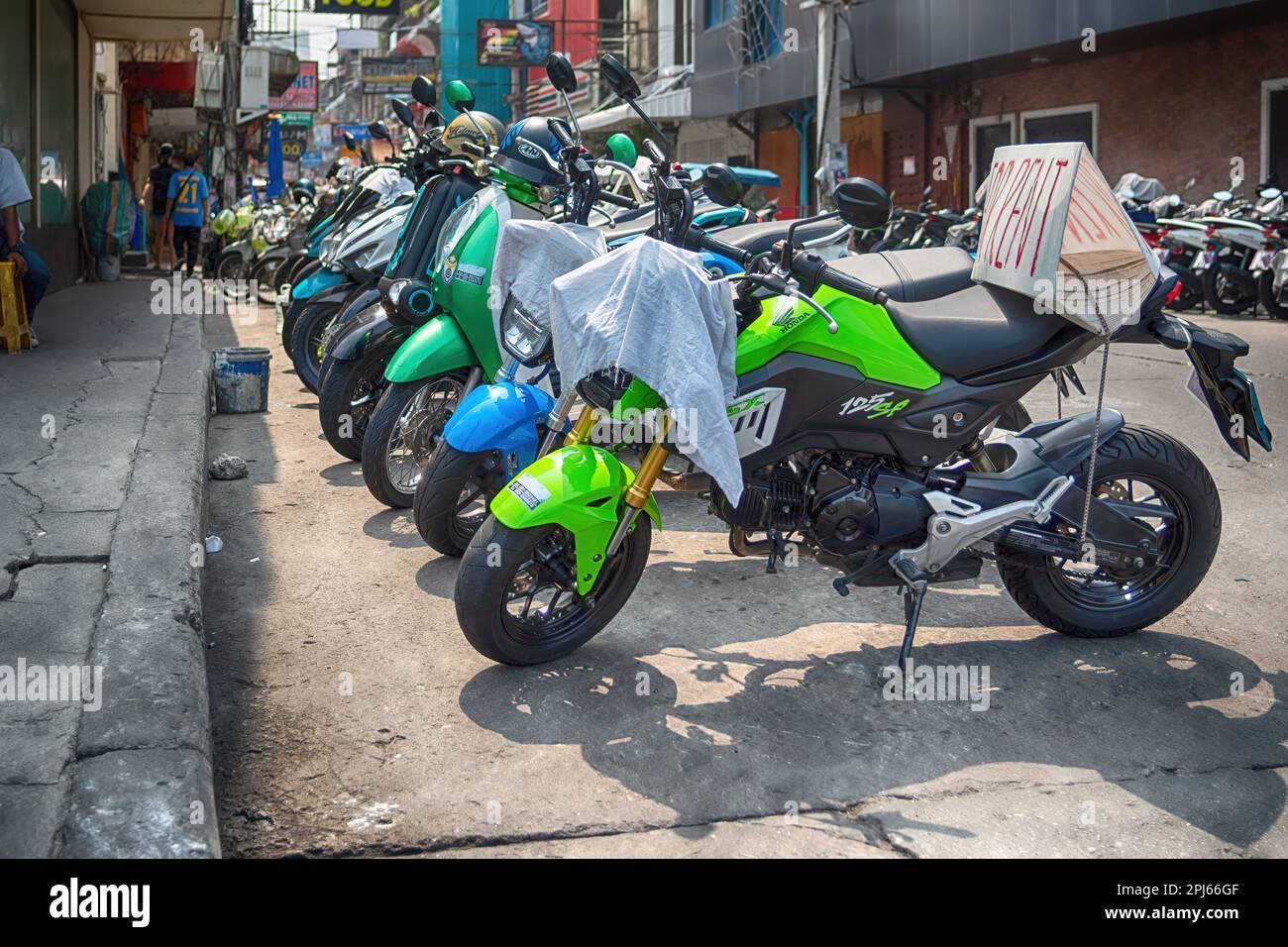 Pattaya,Thailand, March 8,2023: Soi 13/1 This is a small parking lot ...