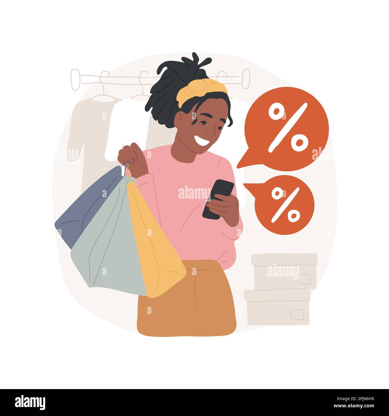 Sales information isolated cartoon vector illustration. Teenage girl ...