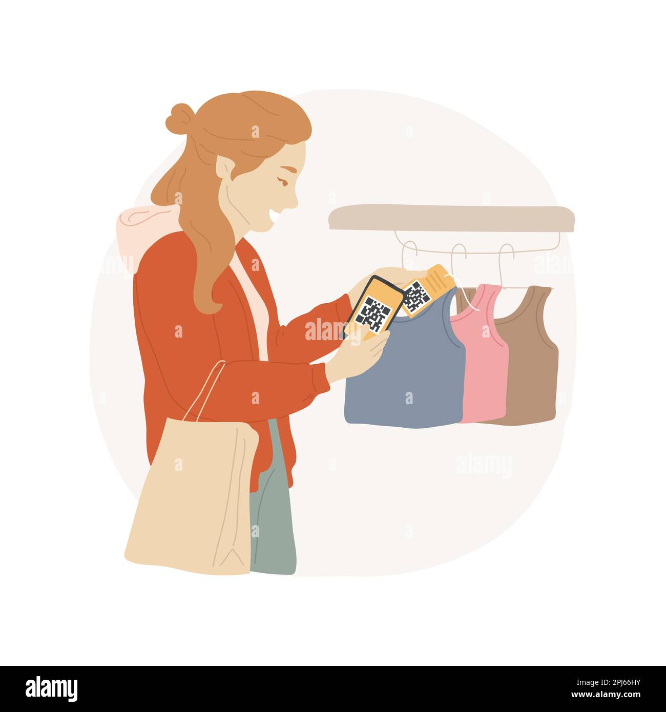 Product info isolated cartoon vector illustration. Attractive teenage ...