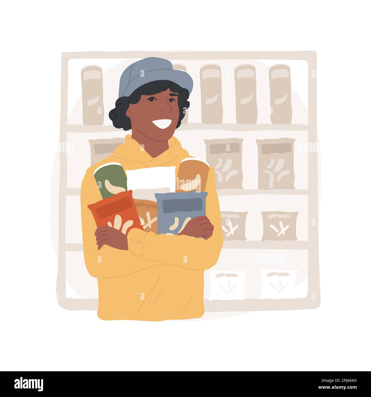 Buying snacks isolated cartoon vector illustration. Smiling teenager ...