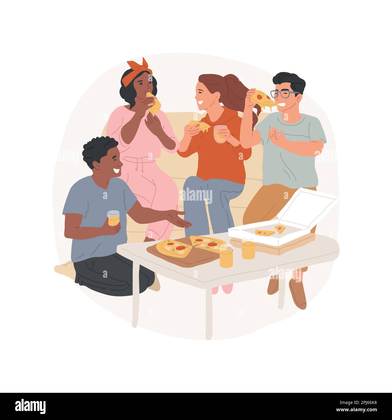 Enjoying pizza Stock Vector Images - Alamy