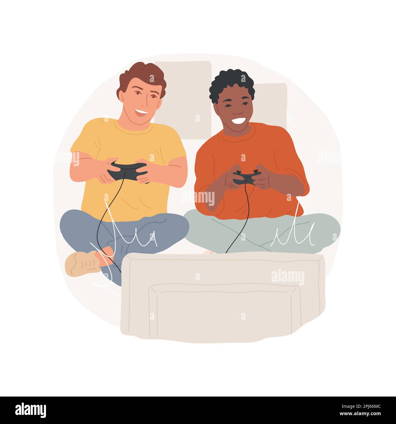 Gaming isolated cartoon vector illustration. Hanging out and playing ...