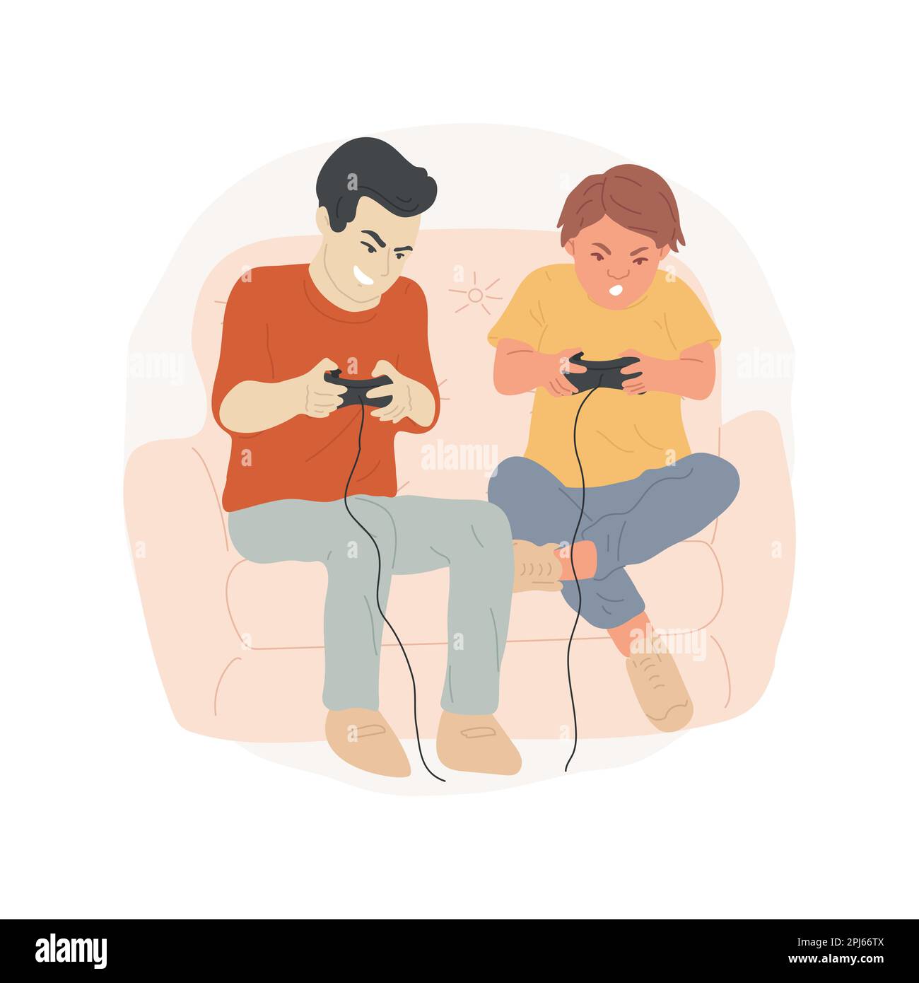 Competitive gamers isolated cartoon vector illustration. Excited ...