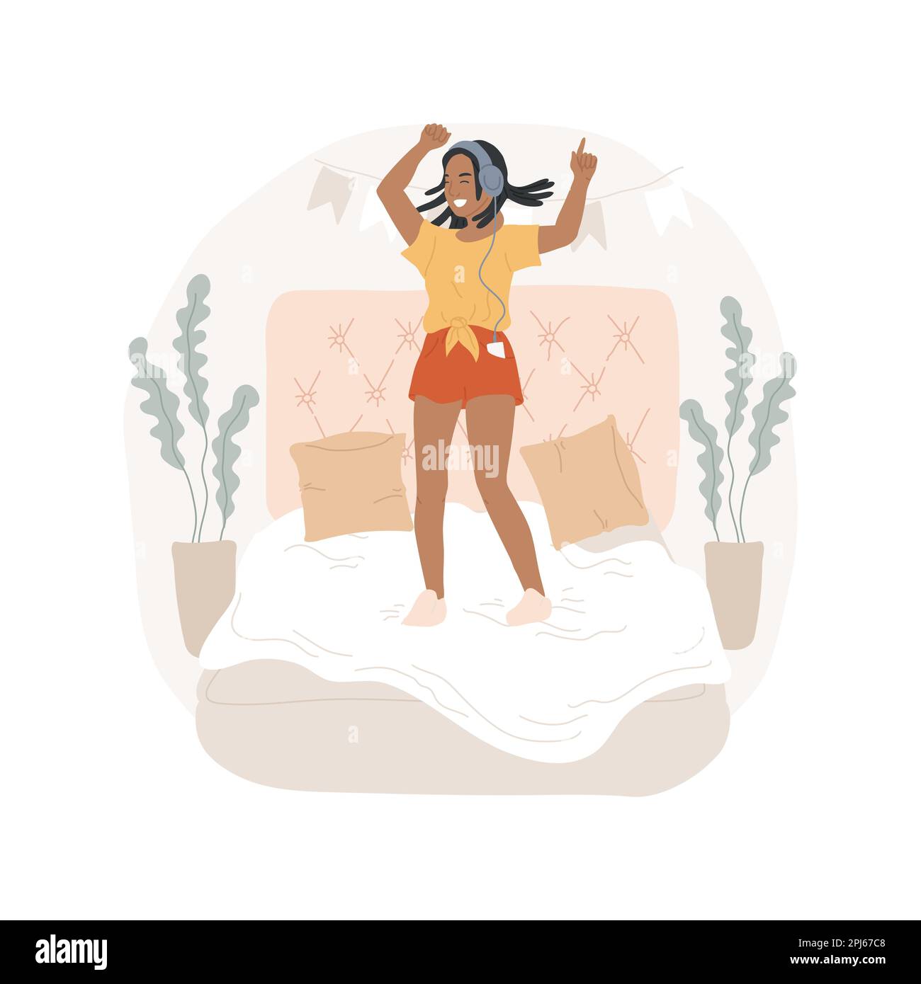 Dancing in the room isolated cartoon vector illustration. Beautiful ...