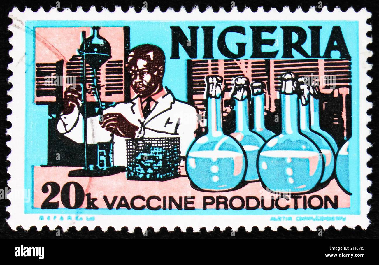 MOSCOW, RUSSIA - MARCH 25, 2023: Postage stamp printed in Nigeria shows ...