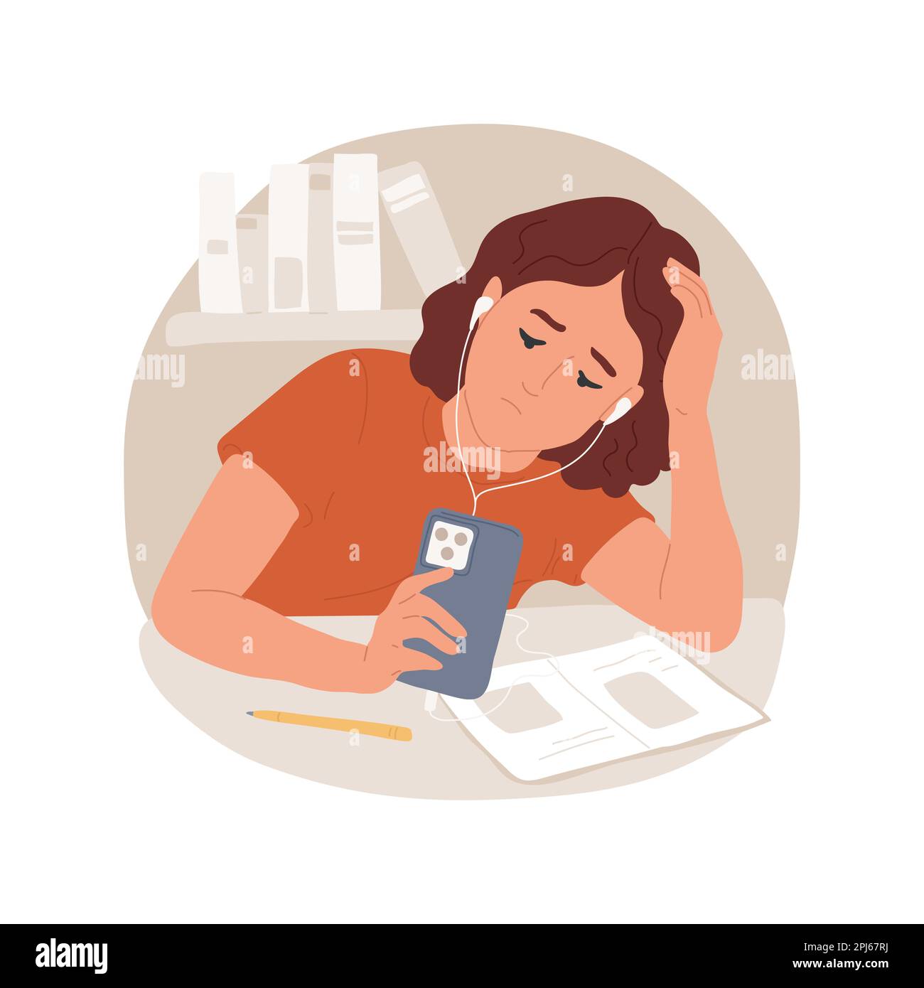 Procrastination isolated cartoon vector illustration. Teenagers bad ...