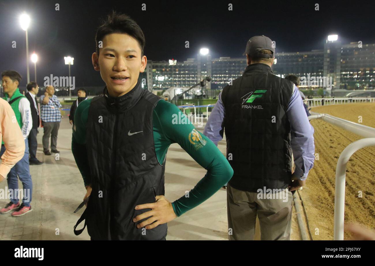 Jockey Jerry Chau Chun-lok from Hong Kong at Meydan Racecourse ...